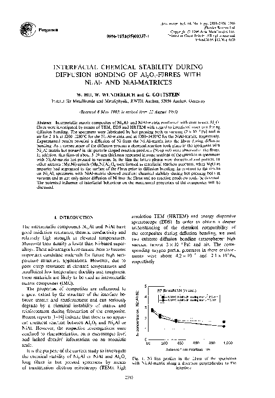 (PDF) Interfacial Stability during Diffusion Bonding of Al2O3-Fibers with Ni3Al- and NiAl-Matrices,
