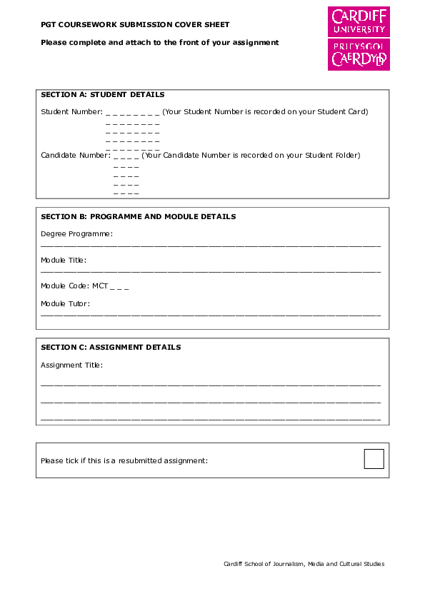 (DOC) PGT COURSEWORK SUBMISSION COVER SHEET Please complete and attach ...