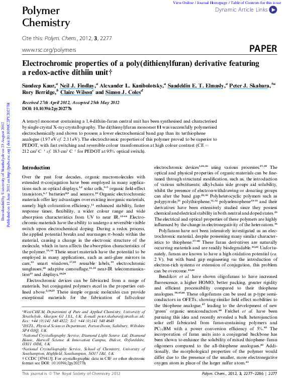 (PDF) Electrochromic properties of a poly(dithienylfuran) derivative ...