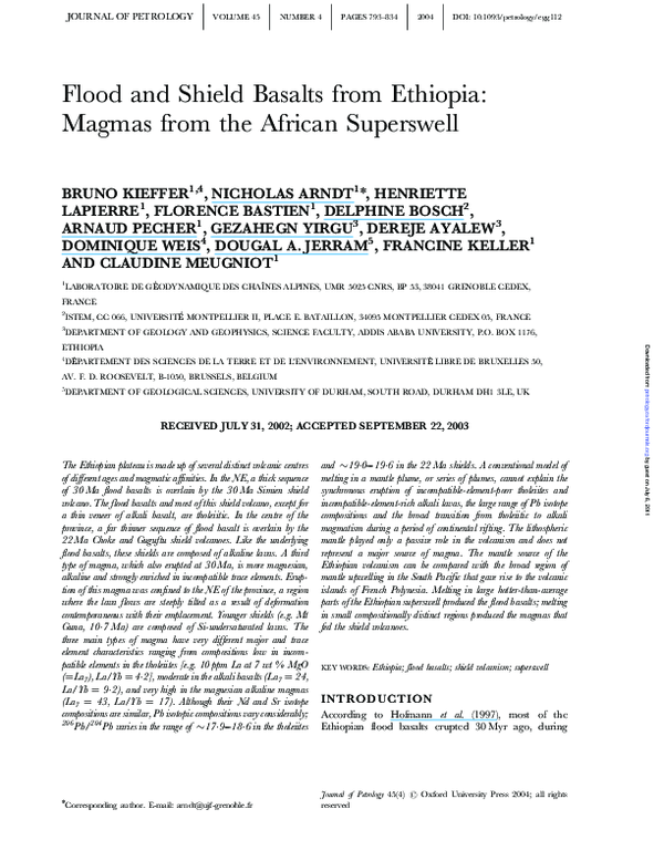 (PDF) Flood and Shield Basalts from Ethiopia: Magmas from the African ...