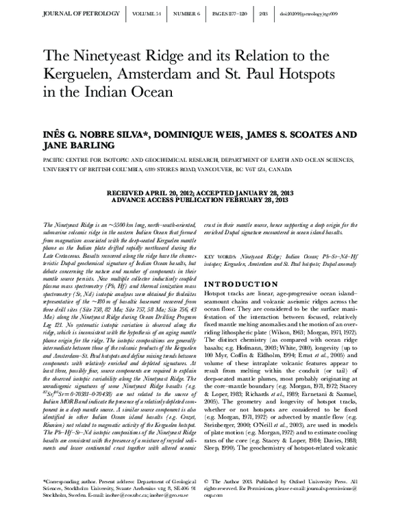 (PDF) The Ninetyeast Ridge and its Relation to the Kerguelen, Amsterdam ...