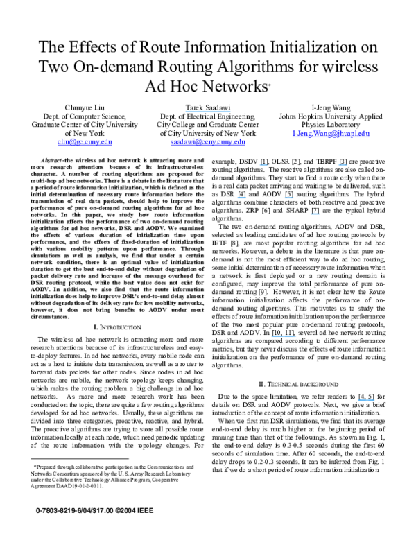 (PDF) The effects of route information initialization on two on-demand routing algorithms for ...