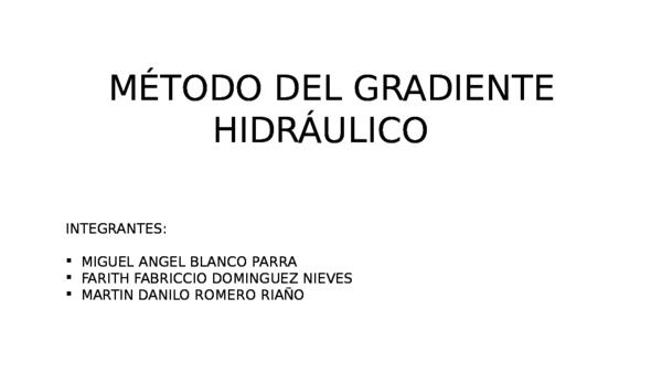 (PPT) MÉTODO DEL GRADIENTE HIDRÁULICO