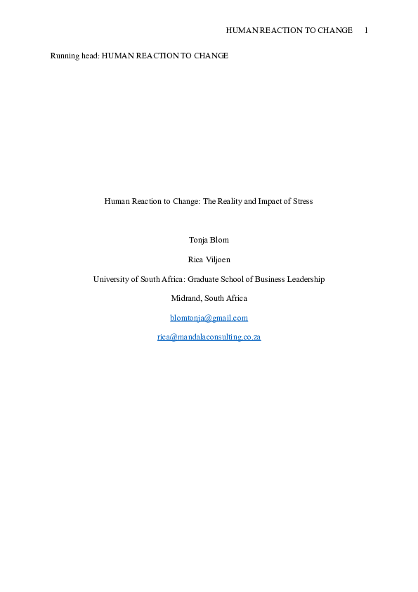 (DOC) Human Reaction to Change final