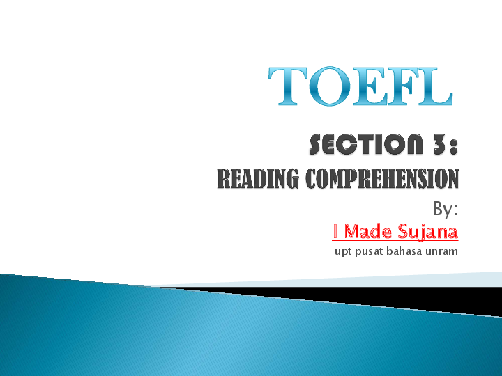 (PDF) TOEFL Reading Comprehension.ppt