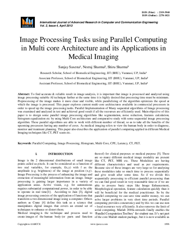 (PDF) Image Processing Tasks using Parallel Computing in Multi core Architecture and its ...