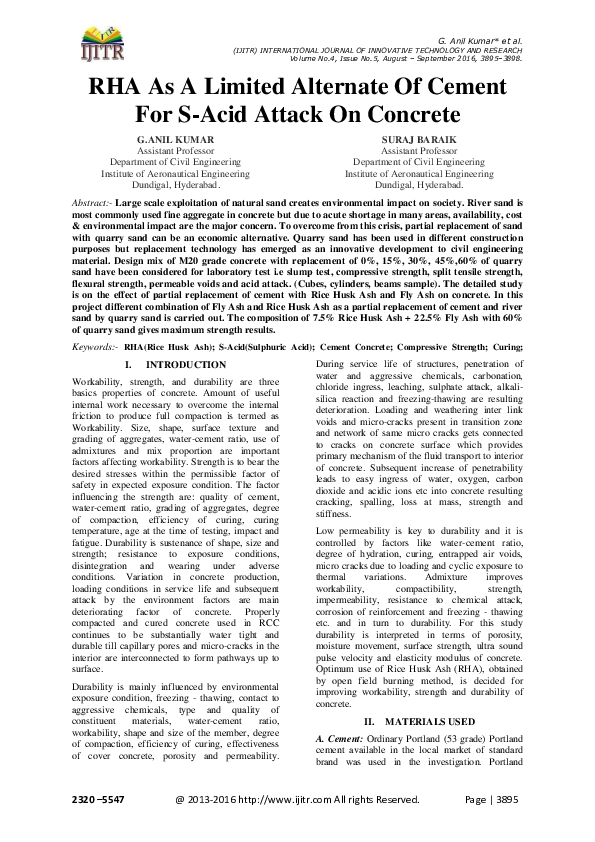 (PDF) RHA As A Limited Alternate Of Cement For S-Acid Attack On Concrete