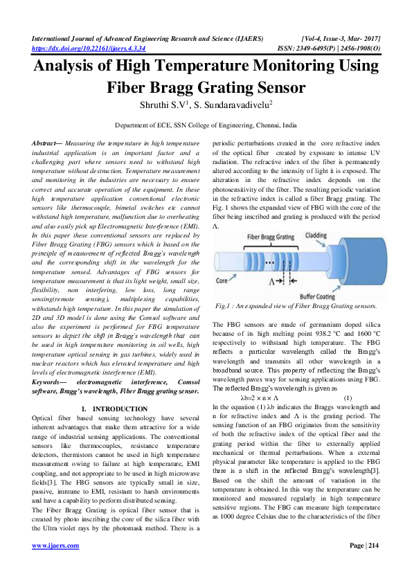 (PDF) Analysis of High Temperature Monitoring Using Fiber Bragg Grating ...