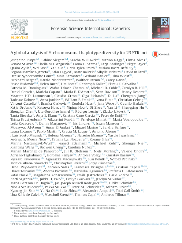 (PDF) A global analysis of Y-chromosomal haplotype diversity for 23 STR ...