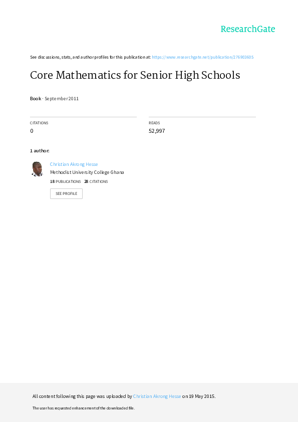 (PDF) Core Mathematics for Senior High Schools