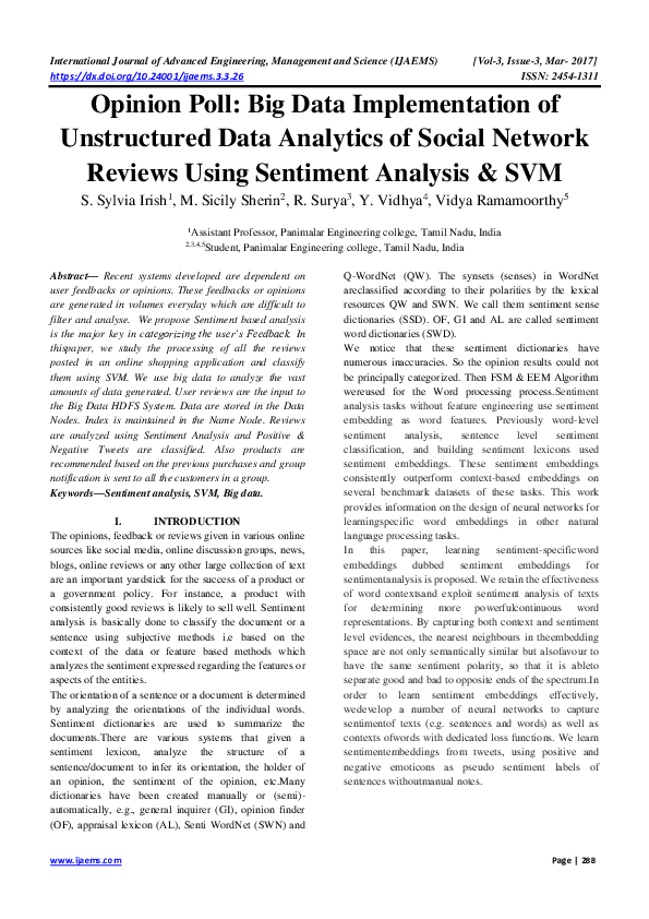 (PDF) Opinion Poll: Big Data Implementation of Unstructured Data ...