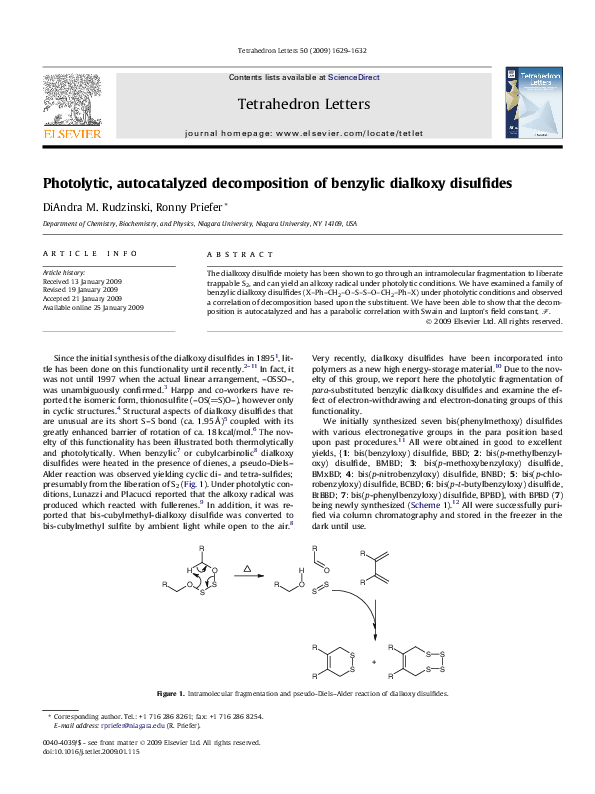 (PDF) Photolytic, autocatalyzed decomposition of benzylic dialkoxy ...