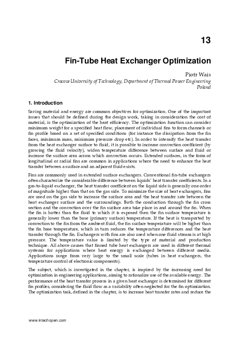 (PDF) 3 Fin-Tube Heat Exchanger Optimization