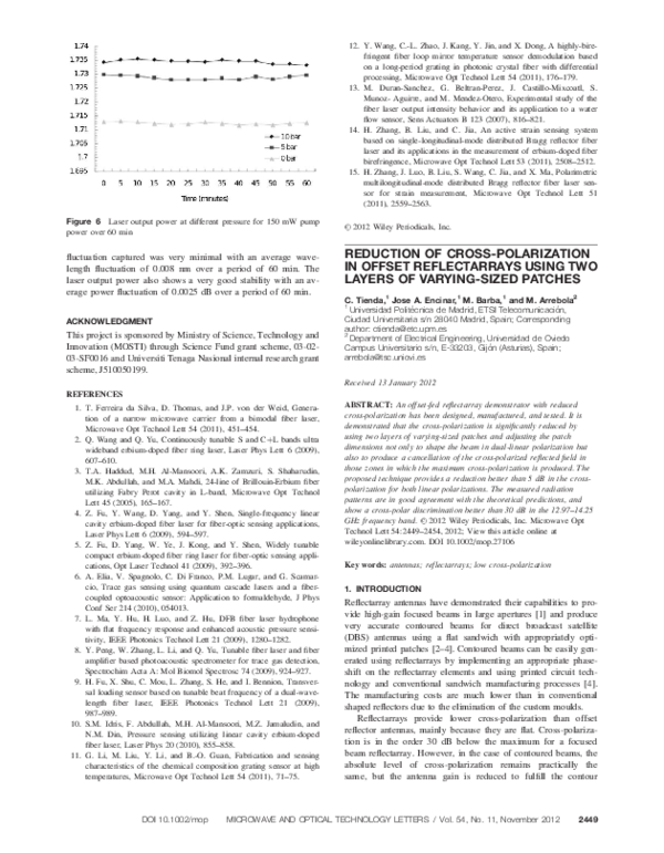(PDF) Reduction of cross-polarization in offset reflectarrays using two layers of varying-sized ...