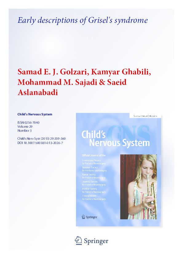 (PDF) Early descriptions of Grisel's syndrome