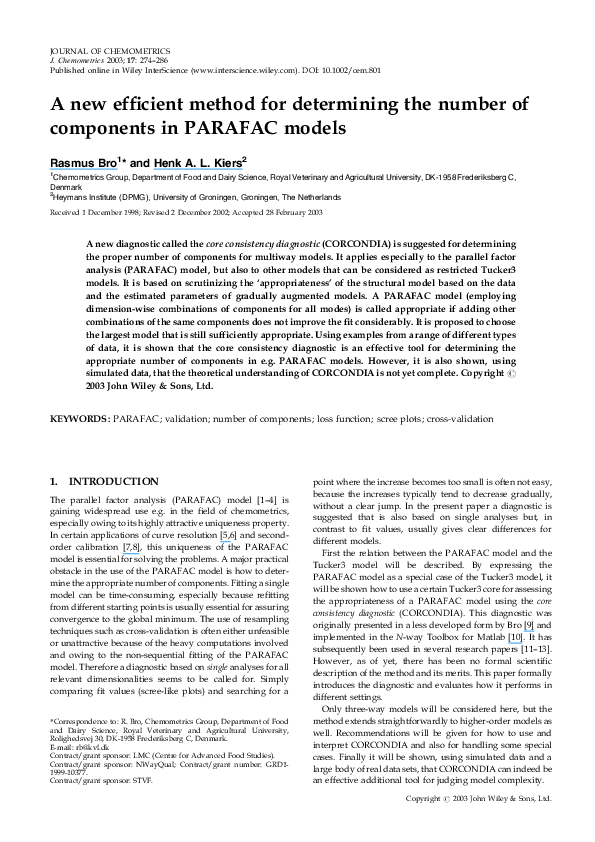 Pdf A New Efficient Method For Determining The Number Of Components