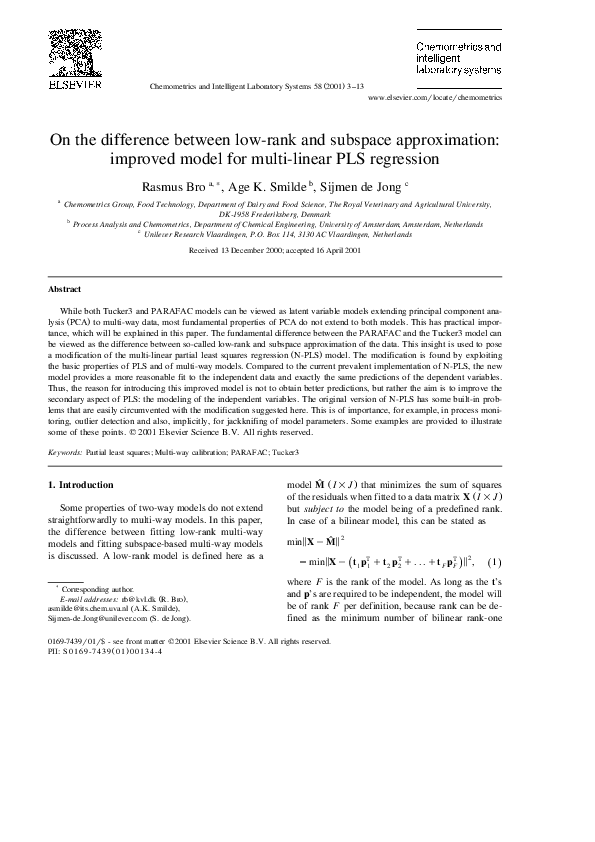 Pdf On The Difference Between Low Rank And Subspace Approximation Improved Model For Multi