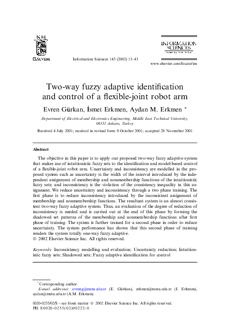 (PDF) Two-way fuzzy adaptive identification and control of a flexible-joint robot arm