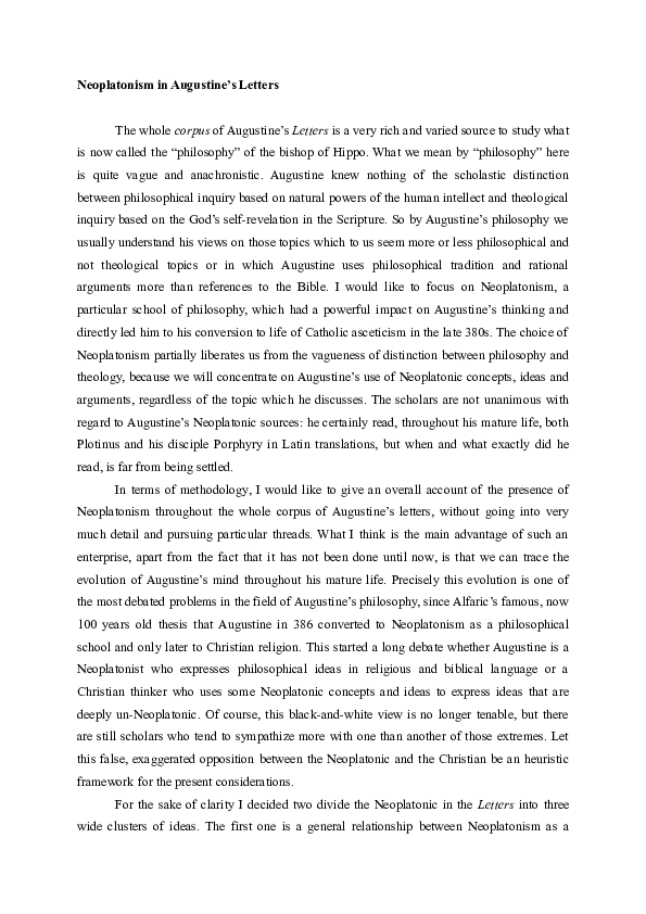 (DOC) Neoplatonism in Augustine's Letters.doc