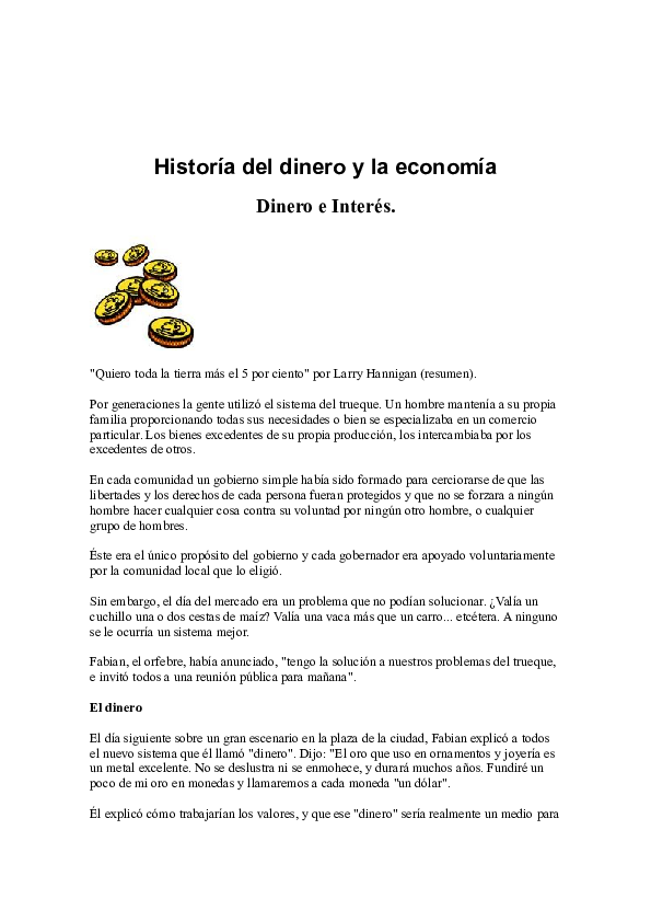 (DOC) Historía del dinero y la economía