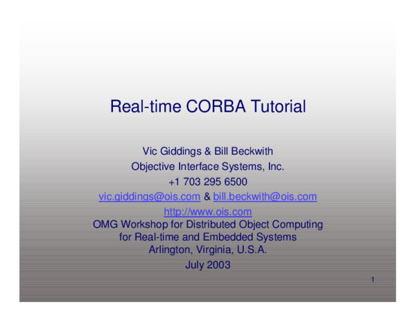(PDF) Real-time CORBA Tutorial