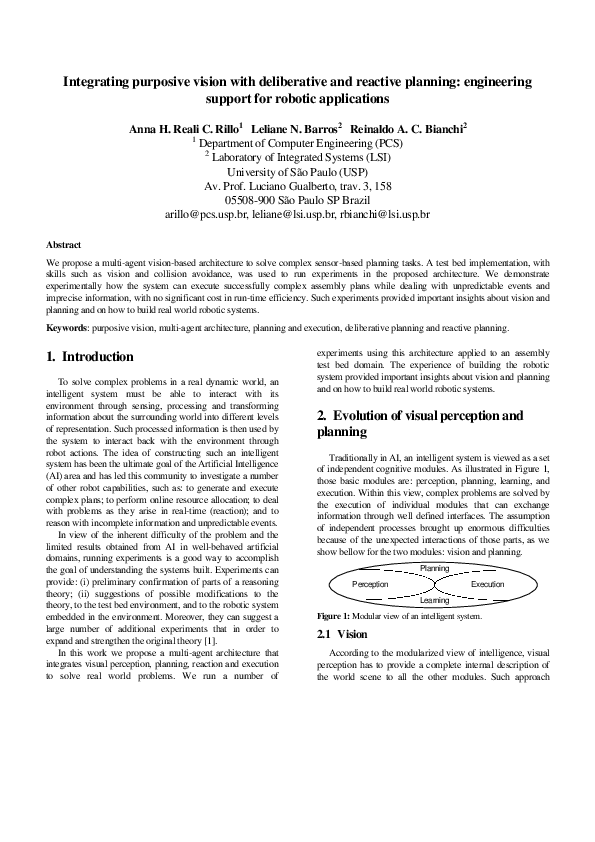(PDF) Integrating purposive vision with deliberative and reactive planning: engineering support ...