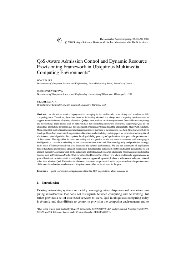 (PDF) QoS-Aware Admission Control and Dynamic Resource Provisioning Framework in Ubiquitous ...