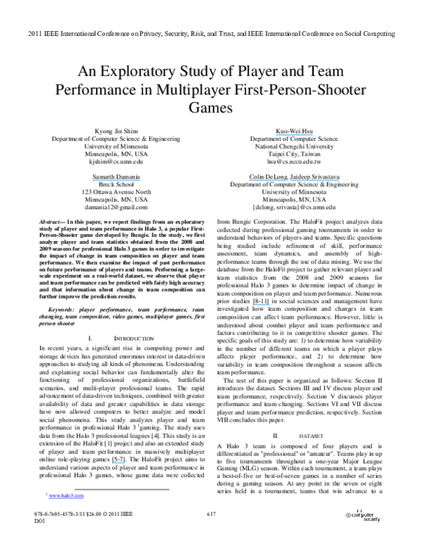 (PDF) An Exploratory Study of Player and Team Performance in ...