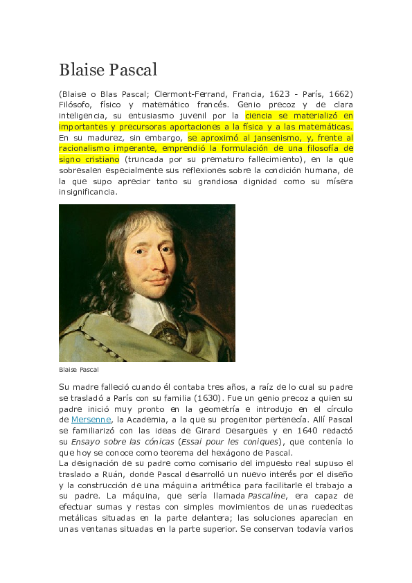 (DOC) Blaise Pascal