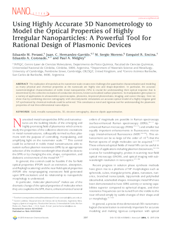 (PDF) Using Highly Accurate 3D Nanometrology to Model the Optical Properties of Highly Irregular ...