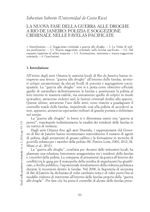 (PDF) LA NUOVA FASE DELLA GUERRA ALLE DROGHE A RIO DE JANEIRO: POLIZIA ...