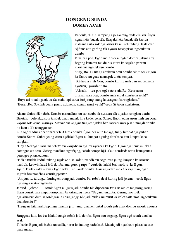 (DOC) DONGENG SUNDA DOMBA AJAIB