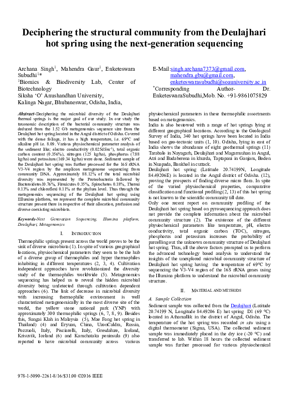(PDF) Deciphering the structural community from the Deulajhari hot ...