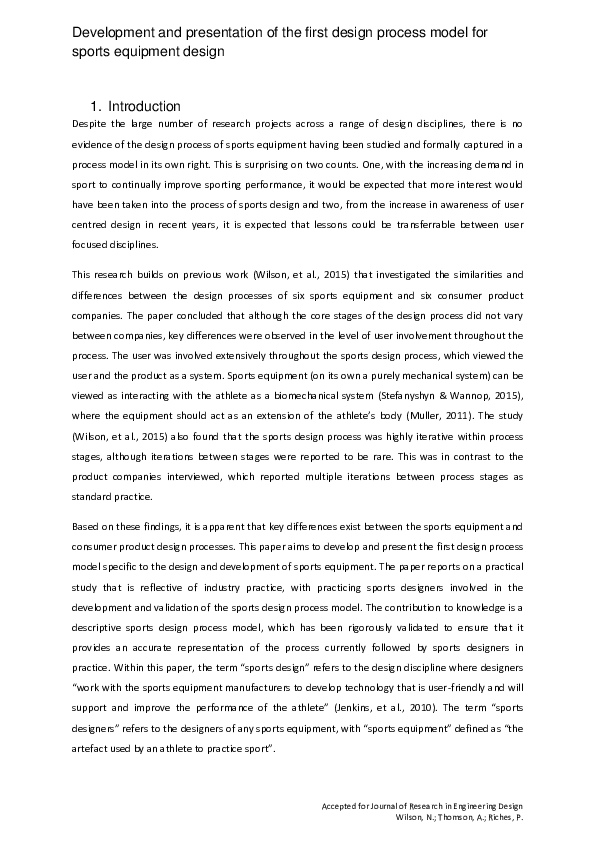 (PDF) Development and presentation of the first design process model ...