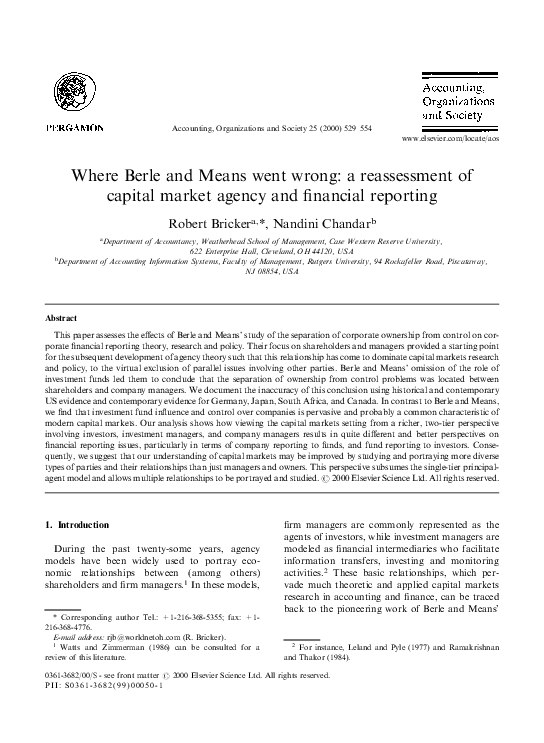 (PDF) Where Berle and Means went wrong: a reassessment of capital ...