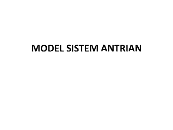 (PDF) MODEL SISTEM ANTRIAN