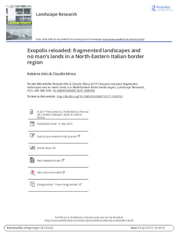 (PDF) Exopolis reloaded: fragmented landscapes and no man's lands in a ...
