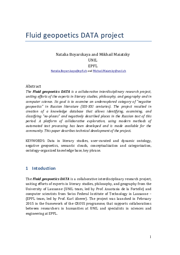 (PDF) Fluid Geopoetics Data Project