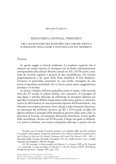 (PDF) Subalterno, centrale, periferico. Tre casi di studio sul rapporto ...