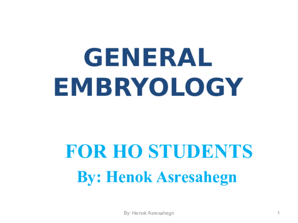 (PPT) Embryo Handout