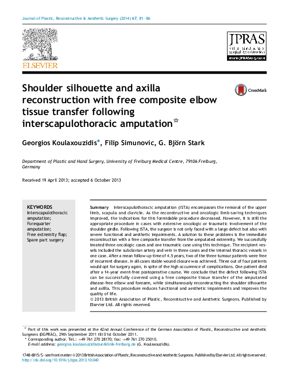 (PDF) Shoulder silhouette and axilla reconstruction with free composite ...