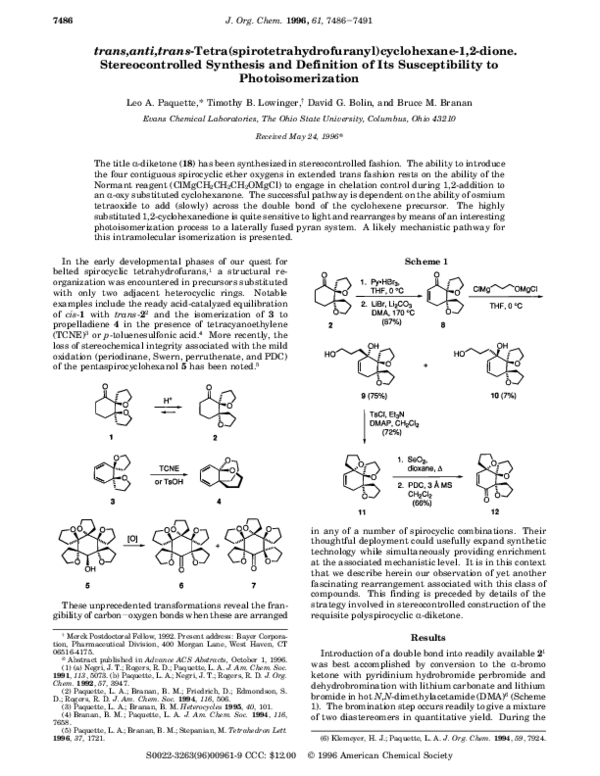 (PDF) trans,anti,trans -Tetra(spirotetrahydrofuranyl)cyclohexane-1,2 ...