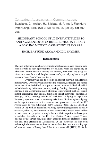 (DOC) SECONDARY SCHOOL STUDENTS' ATTITUDES TO AND AWARENESS OF ...