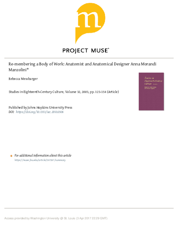 (PDF) Re-membering a Body of Work: Anatomist and Anatomical Designer ...