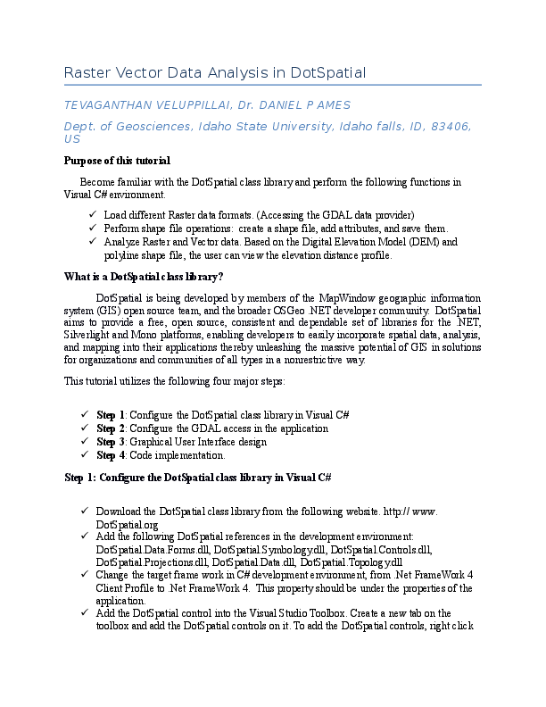 Doc Raster Vector Data Analysis In Dotspatial