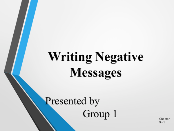 (PPT) Writing Negative Messages