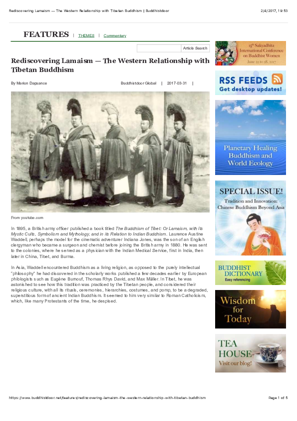 (PDF) Rediscovering Lamaism — The Western Relationship with Tibetan ...