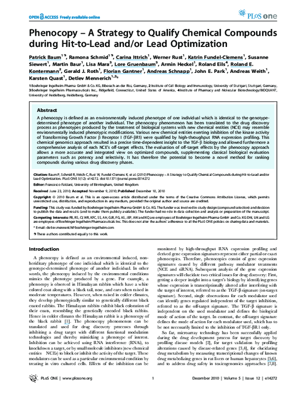 (PDF) Phenocopy – A Strategy to Qualify Chemical Compounds during Hit ...