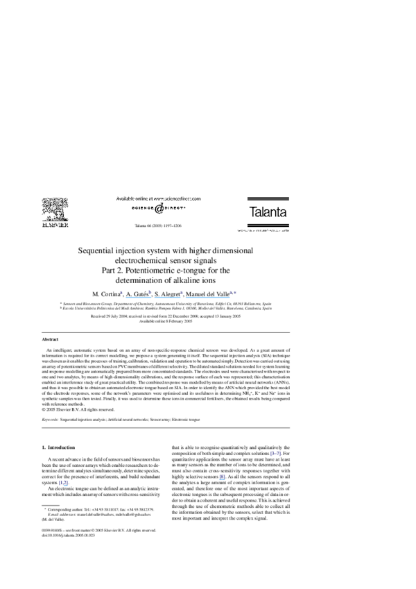 Pdf Sequential Injection System With Higher Dimensional Electrochemical Sensor Signalspart 2