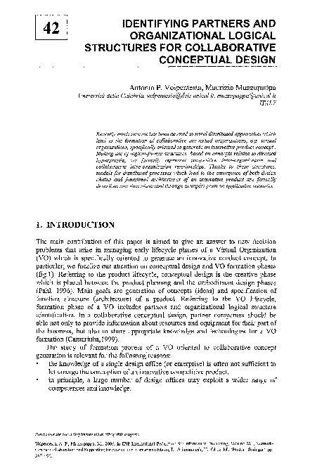 (PDF) Identifying Partners And Organizational Logical Structures For Collaborative Conceptual Design